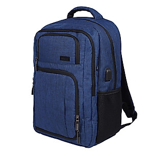 Rockland Slim Pro USB Laptop Backpack, Blue, Large