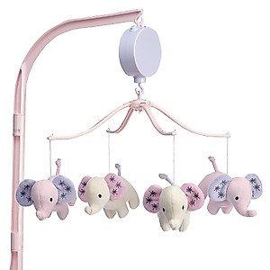 Bedtime Originals Elephant Dreams Pink Musical Baby Crib Mobile Soother Toy