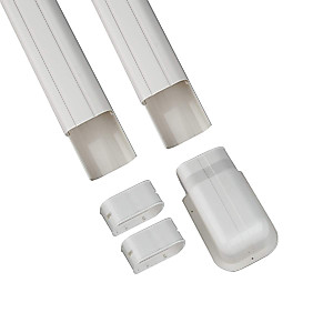 Forestchill 4in 7.5ft Decorative PVC Line Set Cover Kit for Ductless Mini Split Air Conditioner, Central AC and Heat Pump Systems