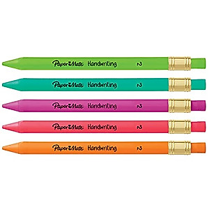 Paper Mate Handwriting Triangular Mechanical Pencil Set with Lead & Eraser Refills, 1.3mm, Fun Barrel Colors, 8 Count