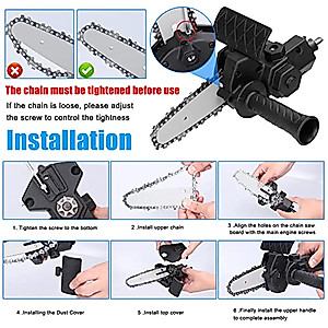 Weytoll 4 Inch Electric Drill Modified To Electric Chainsaw Drill Attachment, Drill Chainsaw Attachment Practical Modification Tool Set Woodworking Chainsaw for Drill