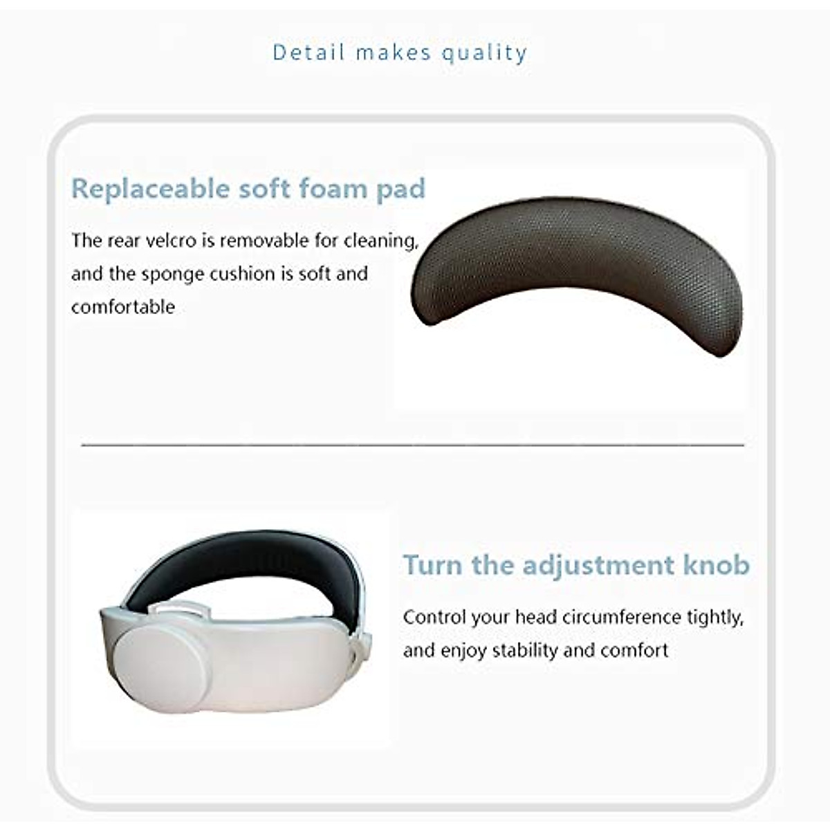 Adjustable Headband Compatible for Oculus Quest 2,Virtual Reality Glasses Headband,Head Strap for Oculus Quest 2 VR Headset,Reduce Pressure for Quest 2 Headset