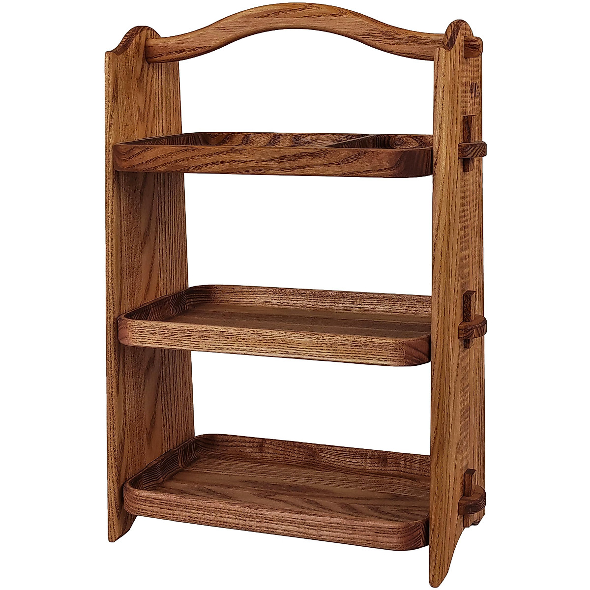 Wooden Wedge Shelves, 3 Tier Storage Organizer, Holder Handcrafted for Bathroom Living Room, Bedroom, Kitchen, Wood Rack for Countertop, Made in Europe, Gift Idea