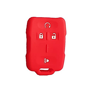 Smart Key Fob Cover Remote Case Keyless Protector Jacket for Chevrolet Silverado Colorado M3N32337100 13577770 13577771 GMC Sierra Yukon Cadillac (Red)