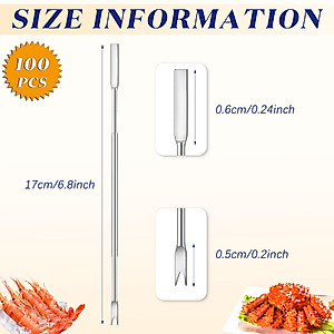 Yaomiao Stainless Steel Seafood Forks Set Silver 6.8 Inch Crab Forks Seafood Tools Crab Legs Utensils Seafood Picks for Eating Lobster Crab Leg Shrimp(40 Pcs)