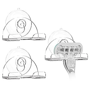 Linkidea 3 Packs Razor Suction Cup Hooks, Shower Wall Mounted Shaver Hanger Holder for Bathroom, Removable Wall Hooks Compatible with Venus Platinum
