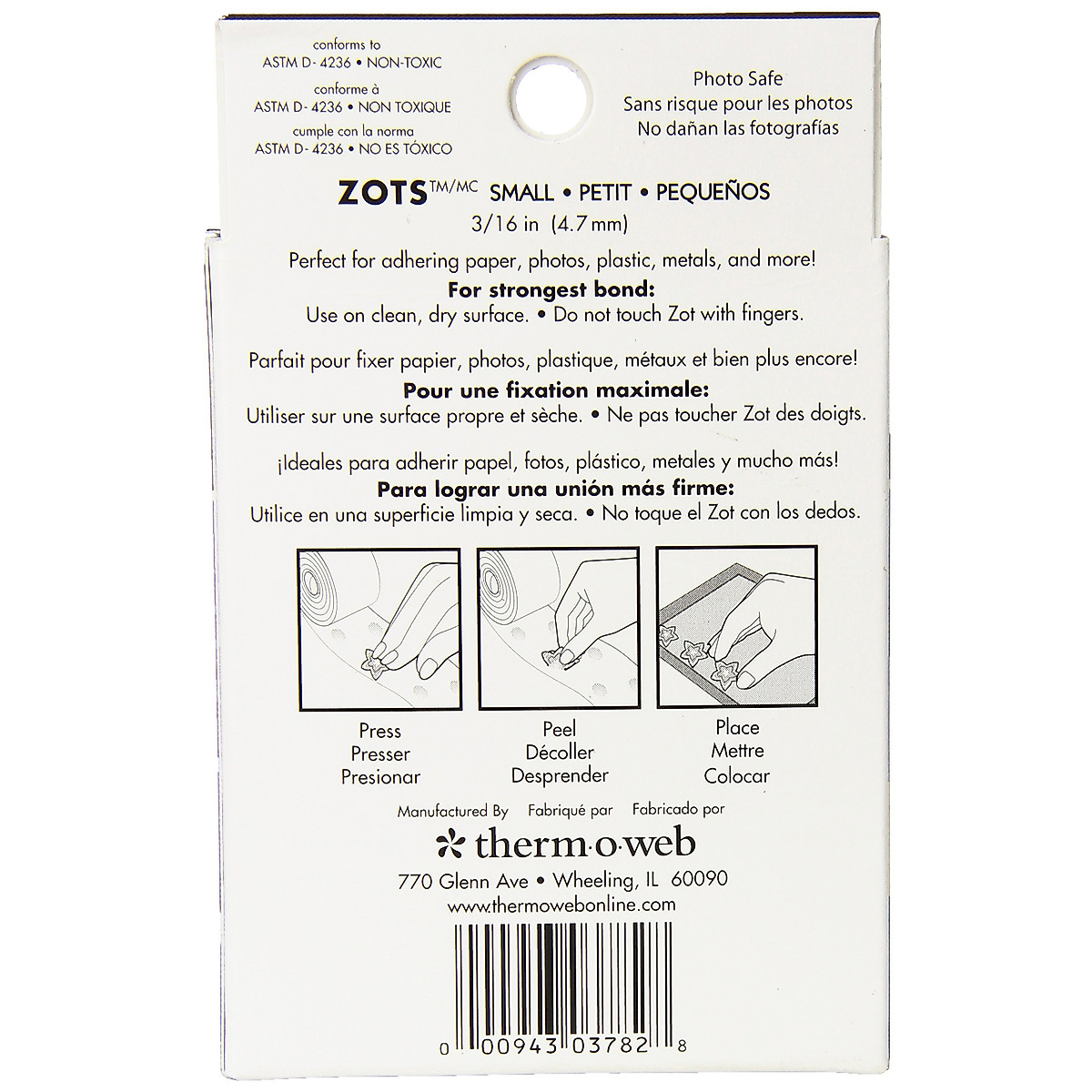 Thermoweb Zots Clear Adhesive Dots, Small, 3/16" Diameter x 1/64" Think, 300 Count