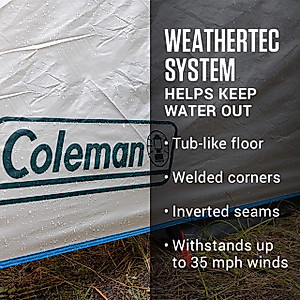 Coleman Cabin Camping Tent with Screened Porch, 4/6 Person Weatherproof Tent with Enclosed Screened Porch Option, Includes Rainfly, Carry Bag, Extra Storage, and 10 Minute Setup