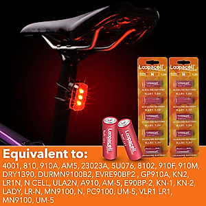 LOOPACELL E90 Alkaline Batteries, 1.5V, LR1 N Size (Pack of 10)