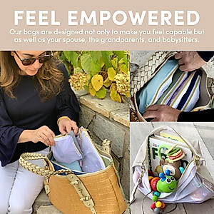 Mother Load - Small Diaper Bag Organizing Pouches , 5-Piece Set of Embroidered Diaper Bag , Vintage Pastels