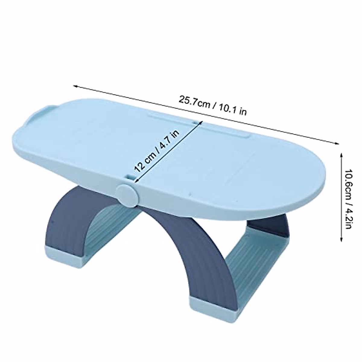 Shoe Slot Organizer 3 Level Adjustable Bridge Type Shoe Rack Space Saving Home Apartment (Blue)