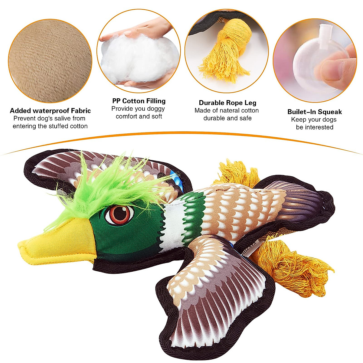 Yzmewael Dog Squeak Toys Stuffed Plush Dog Toys, Crinkle Pet Teething Chew Toys for Puppy, Small, Medium and Large Dogs