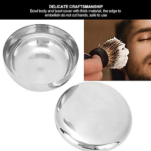 Shaving Bowl, Shaving Foam Bowl, Shaving Bowl soap Dish Stainless Steel Men Shaving Bowl Beard Shaving Bowl Stainless Steel soap Foam Mug Beard Hair Care Cup with lid(#1)