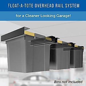 Maplefield Float-A-Tote Garage Overhead Storage Racks - 3 Pack (6 Rails) - Adjustable Ceiling Racks for Tote Bins - Supports 40 Lbs - Easy Installation