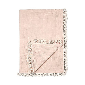 Crane Baby Muslin Swaddle Blanket, Soft Cotton Lightweight Nursery and Stroller Blanket for Baby Boys & Girls, Desert Rose, 30" x 40"