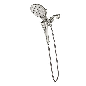 Moen 220C3BN Verso Eight-Function 7" Diameter Spray Head Standard With Handshower, Brushed Nickel, 72" Hose