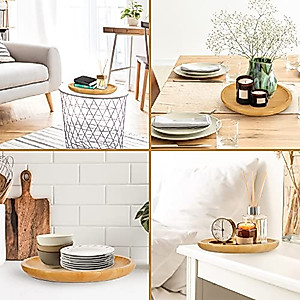 Bathroom Vanity Tray, Bamboo Vanity Tray, Waterproof and Sturdy Round Vanity Trays for Bathroom, Multifunctional Decorative Trays, Versatile to Use in The Kitchen, Bedroom, or Living Room