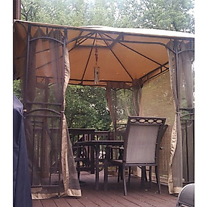 Garden Winds 11 x 9 Curved Corner Panel Gazebo Replacement Canopy Top Cover and Netting - RipLock 350