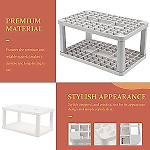 Wakauto Desktop Organizer Shelf 2Pcs Paint Brush Holder 72 Hole Pencil Makeup Brush Holder Desk Stand Organizer Holding Rack for Paint Brushes Pens Make Up Brush Holder