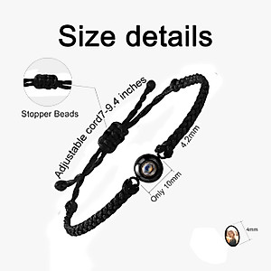 EMIRISTIC Personalized Photo Bracelet With Picture Inside - Handmade Free Size Custom Picture Bracelet for Men - Valentine's Day Birthday Any Special Day Gifts