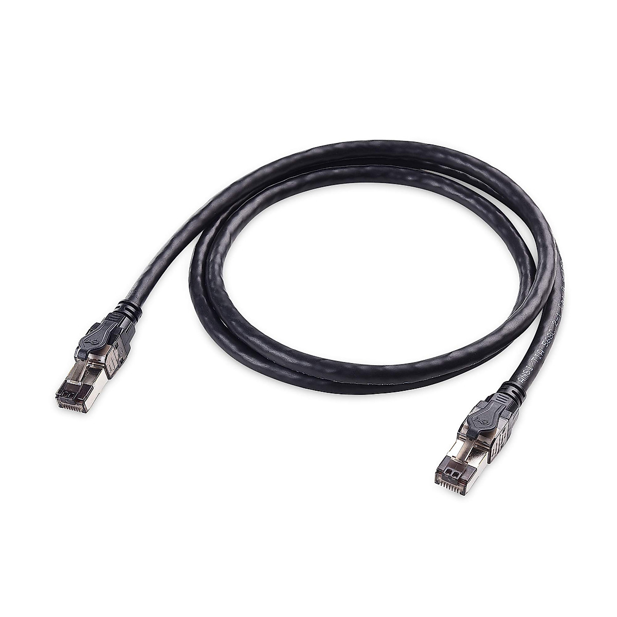 Cable Matters 40Gbps Short Cat 8 Ethernet Cable 3.3 Feet / 1m (Shielded Cat8 Ethernet Cable, Cat 8 Cable, Category 8 S/FTP Cable) in Black, up to 40Gbps