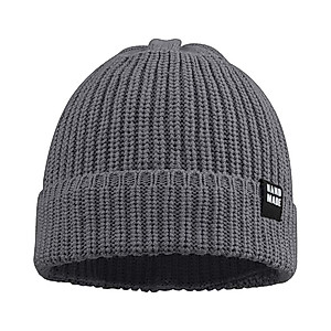 Simple Knitted Baby Beanie Hip-Hop Boys Winter Hat Toddler Kids Bonnet for Girls 0-5Y (Black+Khaki+Gray, S)