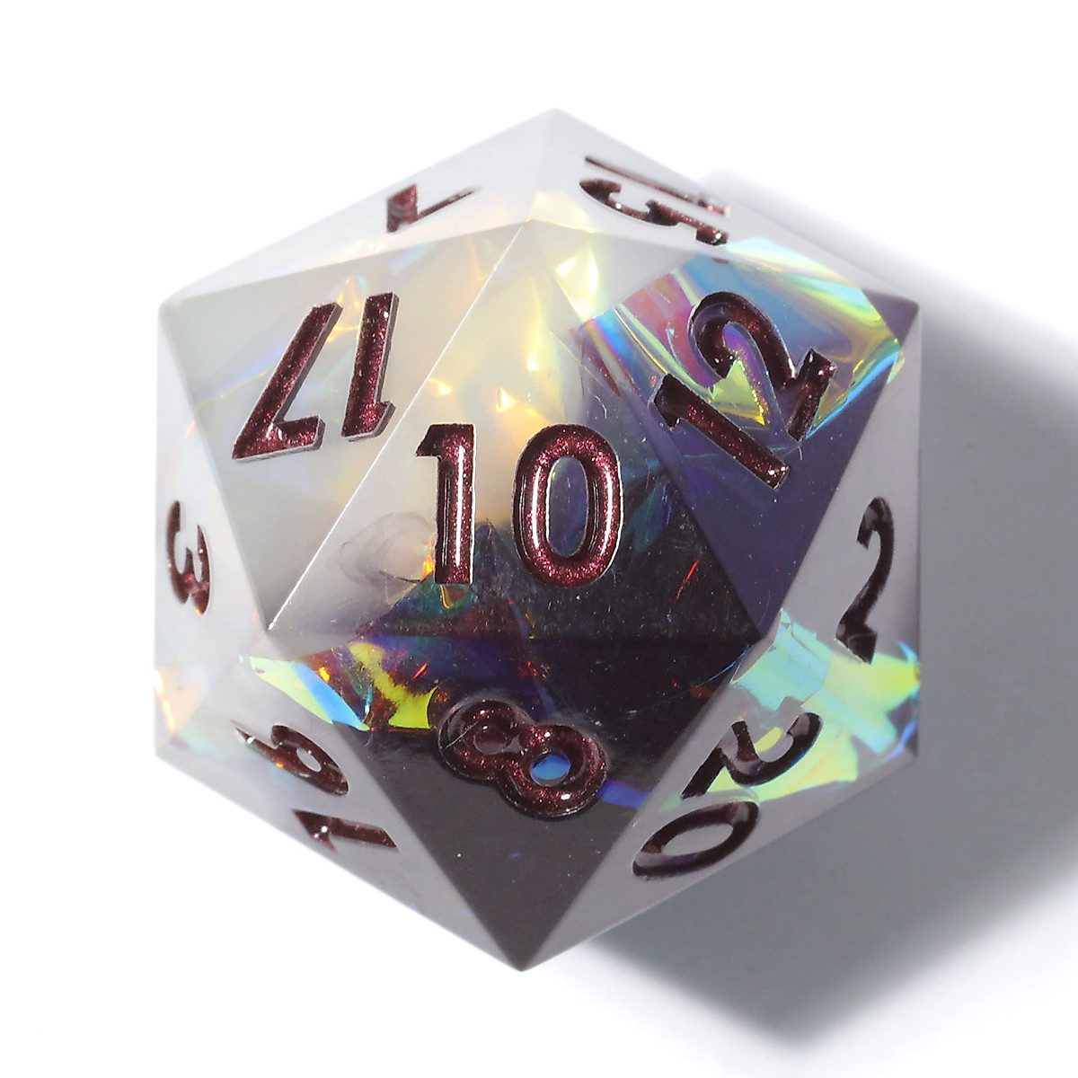 DND Dice Sharp Edge Dice Polyhedral Dice Mini Planet Dice Dungeons and Dragons Dice Handmade Dice Set Peachy Galaxy (Dark Knight)