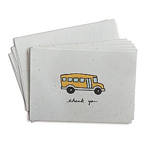 School Bus Thank You Cards - 24 Greeting Cards with Envelopes - School Thank You Notecards For Teacher Appreciation