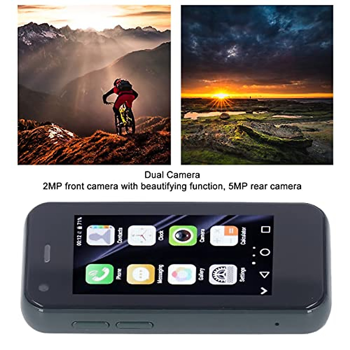 Small Mini Smartphone 3G, Dual SIM Unlocked Cell Phone 1GB RAM 8GB ROM, 2.5 Inch Android6 Mobile Phone for Seniors Kids Gifts, 2+5MP HD Camera, 1580mAh Battery (Green)