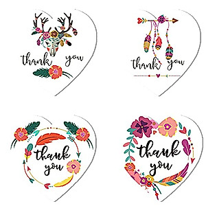 Love Heart-Shaped Thank You Sticker roll, Business Sticker, 500 Labels, Each 1.5 inches in Diameter,