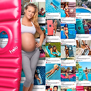 HOLO The Original Inflatable Pregnancy Pillow - Full Body Maternity Airbed/Float with Hole for Tummy - for Ultimate Sleeping Support & Comfort - Say Goodbye to Pregnancy Related Aches and Pains (Pink)