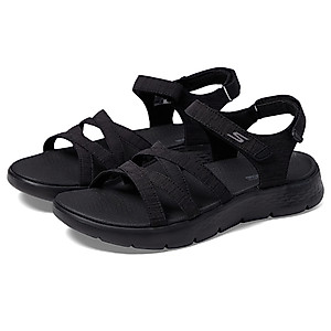 Skechers womens Go Walk Flex - Sunshine Sandal, Black, 9 US