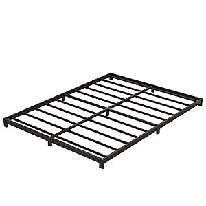 Nailsong 4 Inch Bed Frame Queen Size Low Profile, Queen Bed Frame No Box Spring Needed, Heavy Duty Metal, Easy Assembly, Black