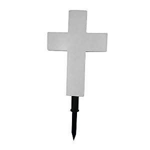 LOVIVER Solar Lighted Cross by Eternal Light Memorial Light Garden Cemetery Church