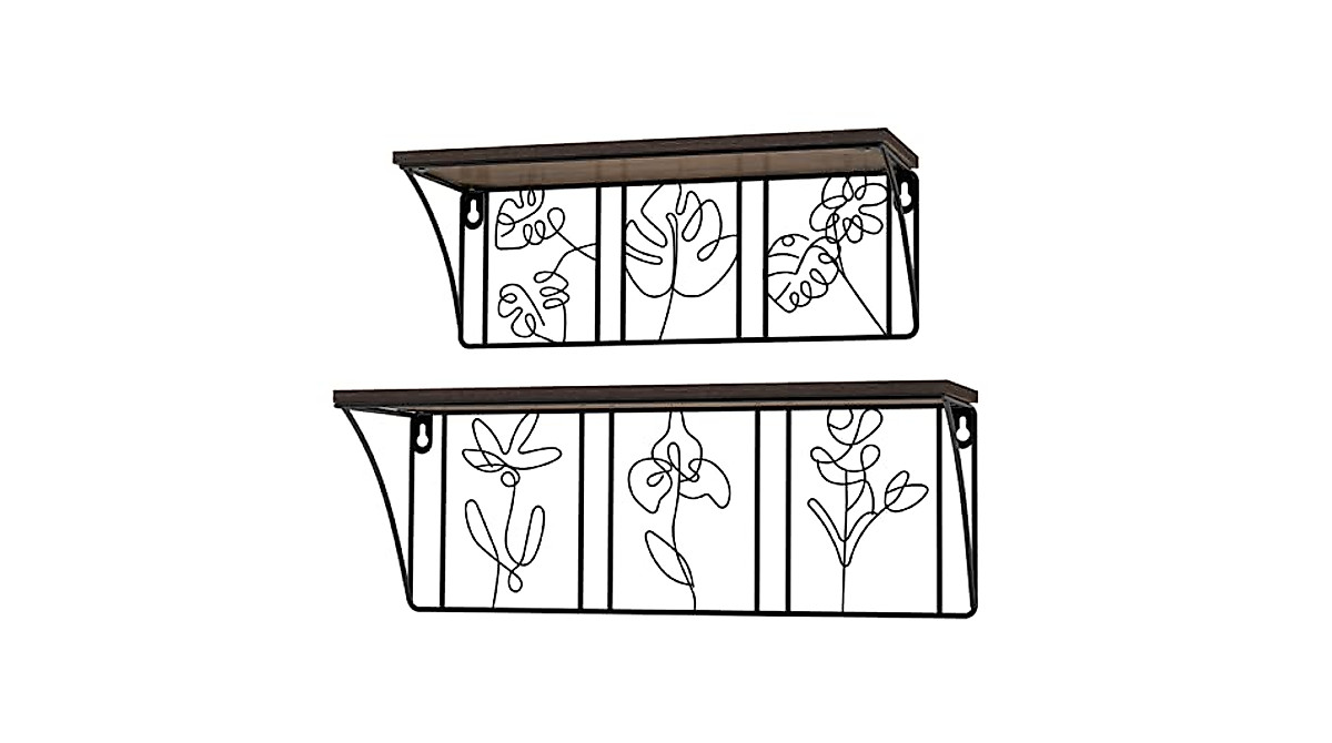 QUTREY Plant Wall Art Floating Shelves - Stylish & Functional