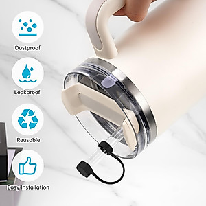 NiHome Food-Grade Silicone Spill Proof Stopper 6-Pack, Easy Installation Precision-Fit Large Leak Stoppers for Stanley 2.0 Tumblers 40 oz/30 oz, Complete Kit with Straw Covers, Stabilizers & Lid Seals