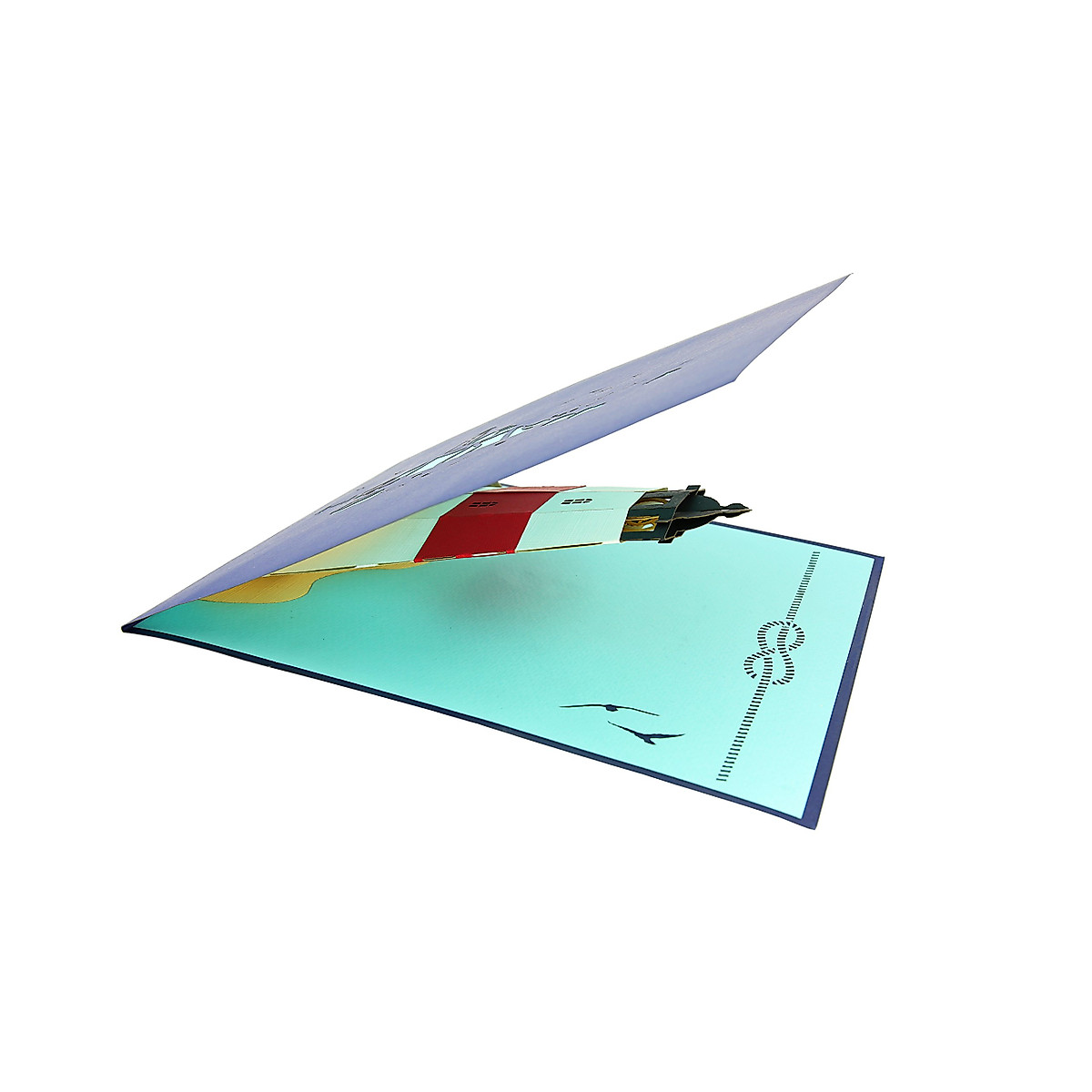 PopLife Lighthouse Island 3D Pop Up Greeting Card for All Occasions - Travellers, Coastal and Adventure Lovers - Folds Flat for Mailing - Birthday, Mother’s Day, Graduation, Retirement, Anniversary