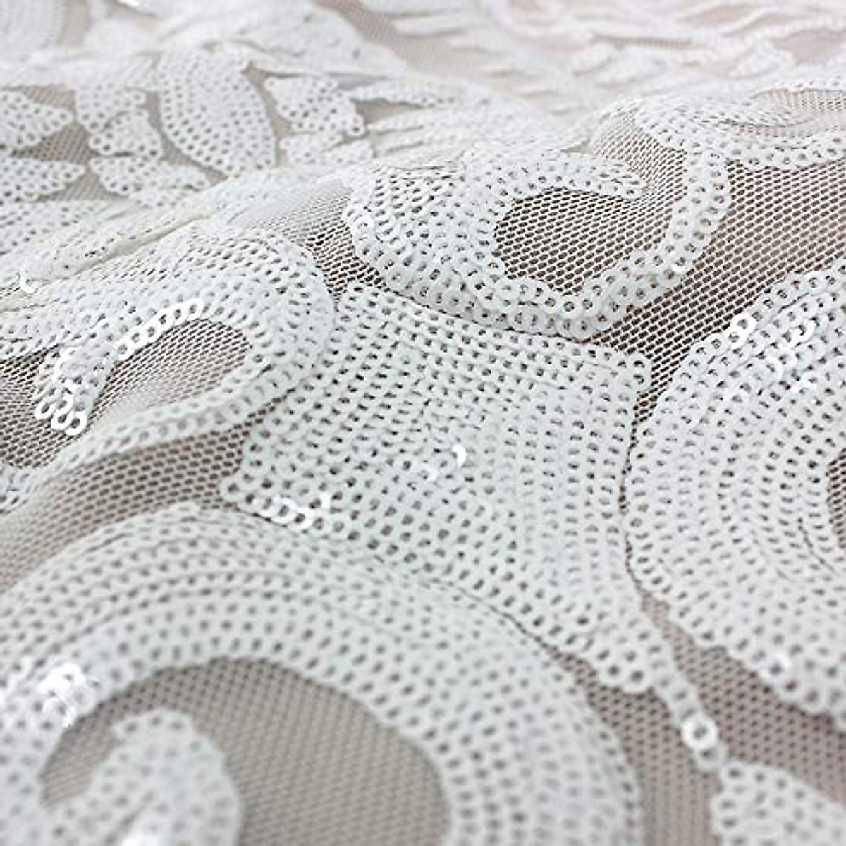 Yissang Women's Off Shoulder Floral Sequined Wedding Evening Mermaid Maxi Long Dress Bridal Gowns White Large