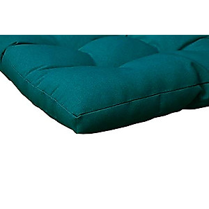 Sewker Outdoor/Indoor Tufted Wicker Seat Cushions, 19" x 19" for Patio Chair Furniture Set of 2 - Teal