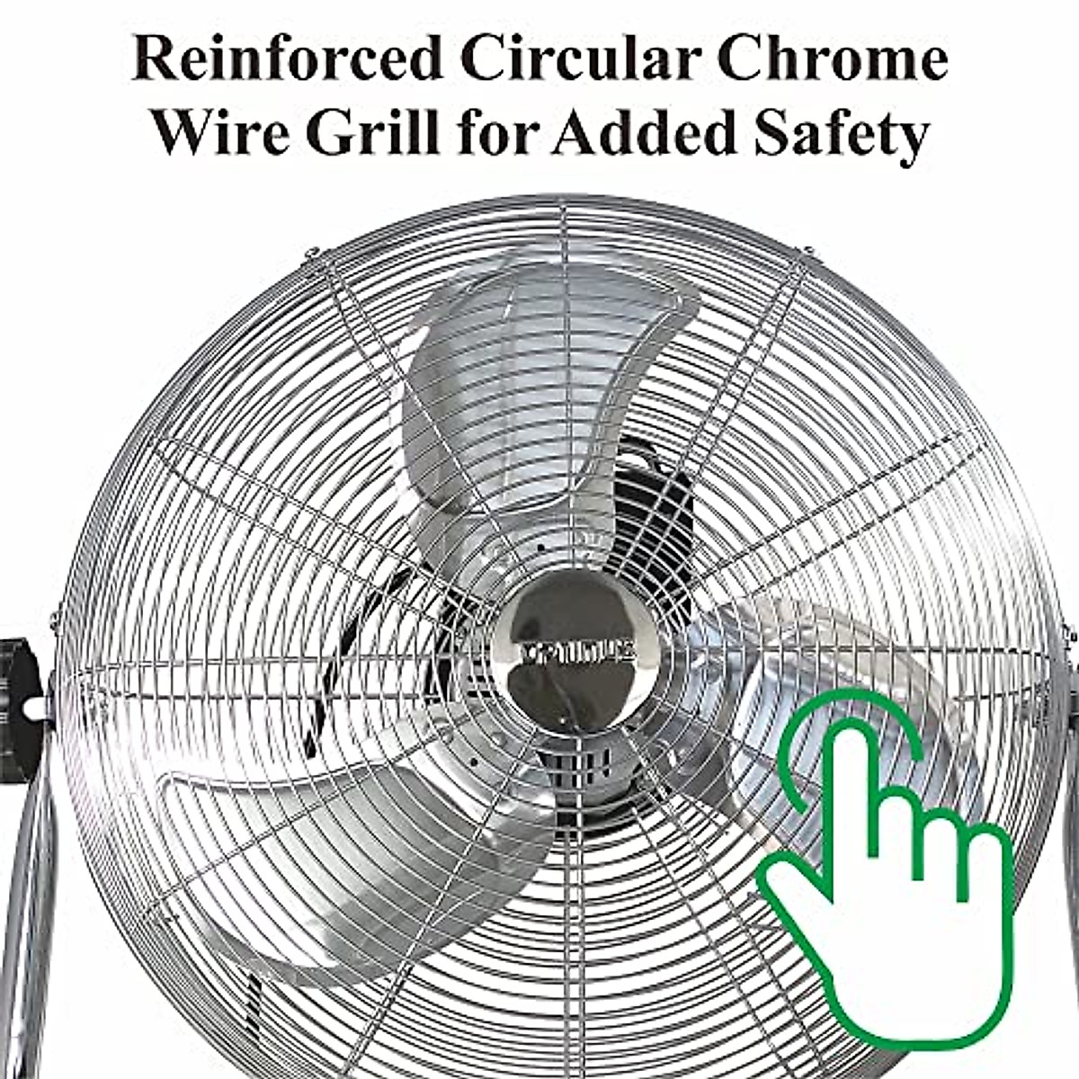 Optimus Industrial Grade 3-Speed High-Velocity Fan, 18 Inches, Chrome, F-4182