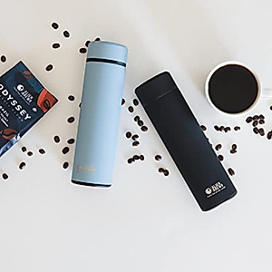 Smart Travel Mug with LCD Touch Screen (Space Black) Smart Water Bottle with LED Temperature Display - Tea Infuser - Travel Coffee Mug-17oz Insulated Water Bottle - Flask for hot and cold drinks