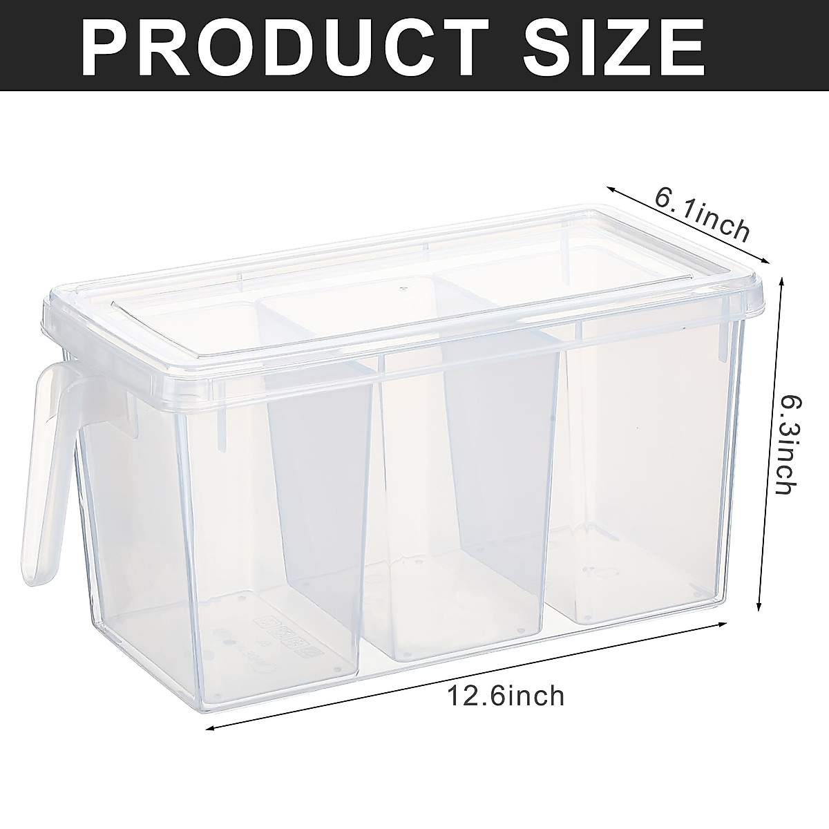 Quzzil 8 Pcs Fridge Organizer Refrigerator Organizer Bins with Lids and Handle Clear Fruit Storage Containers for Fridge Vegetable, Egg, Meat (Divided and Normal Style)