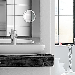 20x Magnifying Mirror with 3 Suction Cups, Use for Makeup Application, Tweezing, and Blackhead/Blemish Removal.Comes with 1PC Storage Bag, 1PC Tweezer, 1PC Reminder Card. 4Inches (Clear)