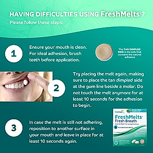 Oracoat FreshMelts Fresh Breath Stick-on Melts for Lasting Freshness, 40 Count Breath Freshener for Bad Breath, Non-Acidic & Sugar-Free, Arctic Mint
