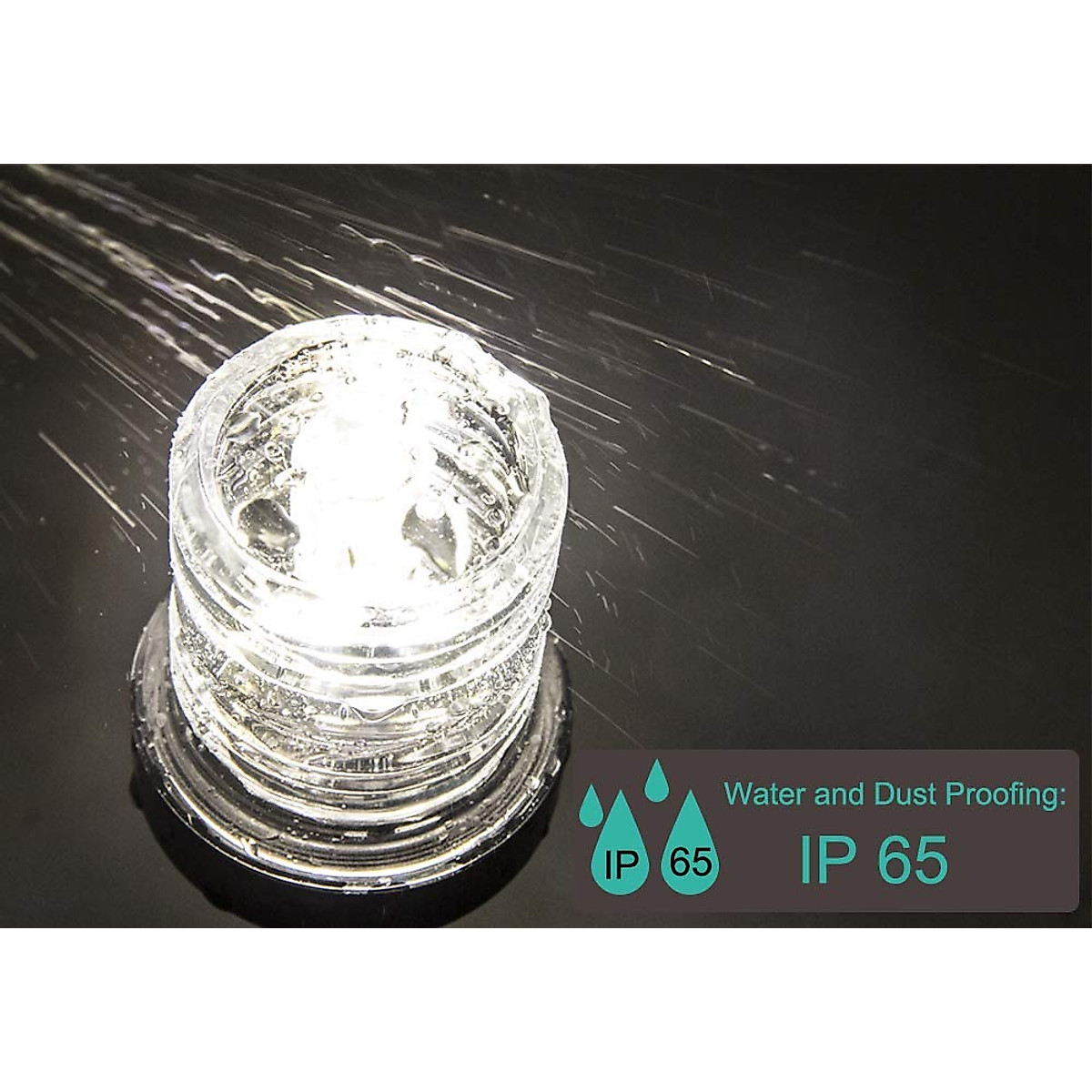 Young Marine 9 inch 3 Nautical Mile White LED Fold Down Boat Stern Light Boat Anchor Light for Pontoon and Fishing Boat Navigation Anchor Lights All Round 360° White LED 12-24V