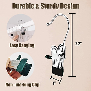 Pant Hangers with Clips, Metal Legging Organizer for Closet, 20 Pack Space Saving Hangers with Clips for Yoga Pants, Closet Organizers and Storage for Skirt/Jean/Hat/Short