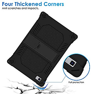 DETUOSI Silicone Case for Teclast M40 Plus/M40 with Stylus Pen & Shoulder Strap, Multi-Angle Case, Soft Lightweight Protective Cover for Teclast P20S/ P20HD/ 8Pritom Tronpad L10, Black