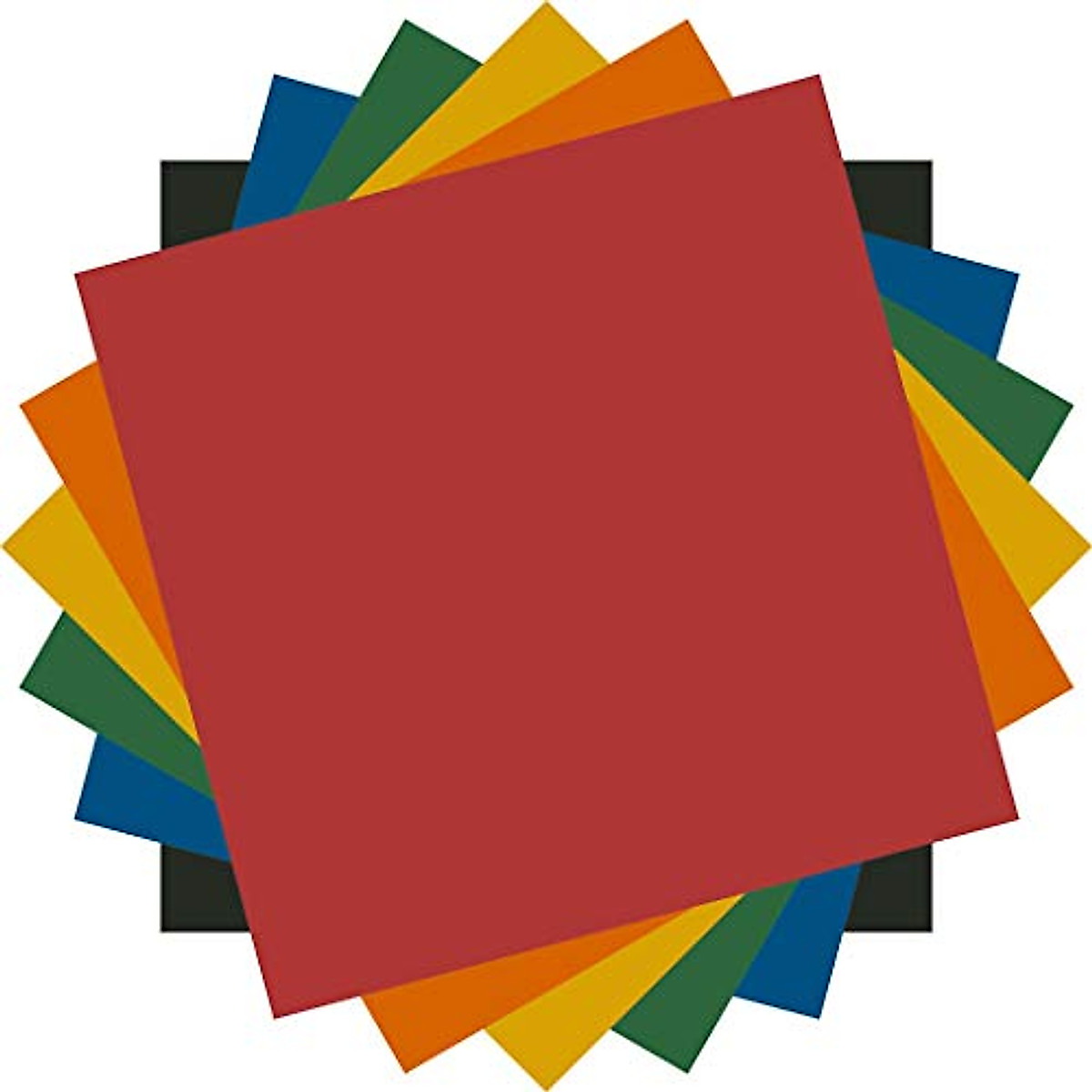 Cricut Premium Vinyl - Permanent, 12” x 12” Adhesive Decal Sheets Brights Sampler, Tomato Red, Orange, Maize Yellow, Kelly Green, Medium Blue, Forest Green