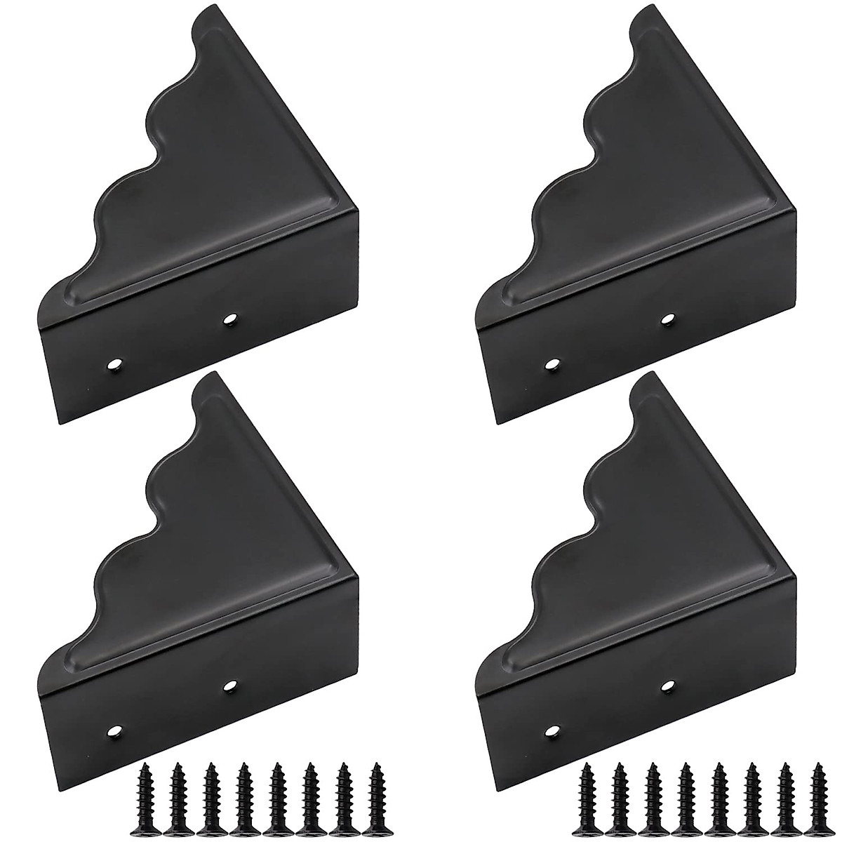 3.74inch Metal Corner Protectors Decorative Desk Box Corner Protector Desk Case Edge Cover Guard Furniture Corner Pack of 4