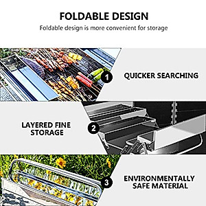 Angoily Stainless Steel Toolbox with 2 Folding Trays Multipurpose Organizer Portable Handled Storage Case Household Metal Sewing Box Organizer for Art Craft